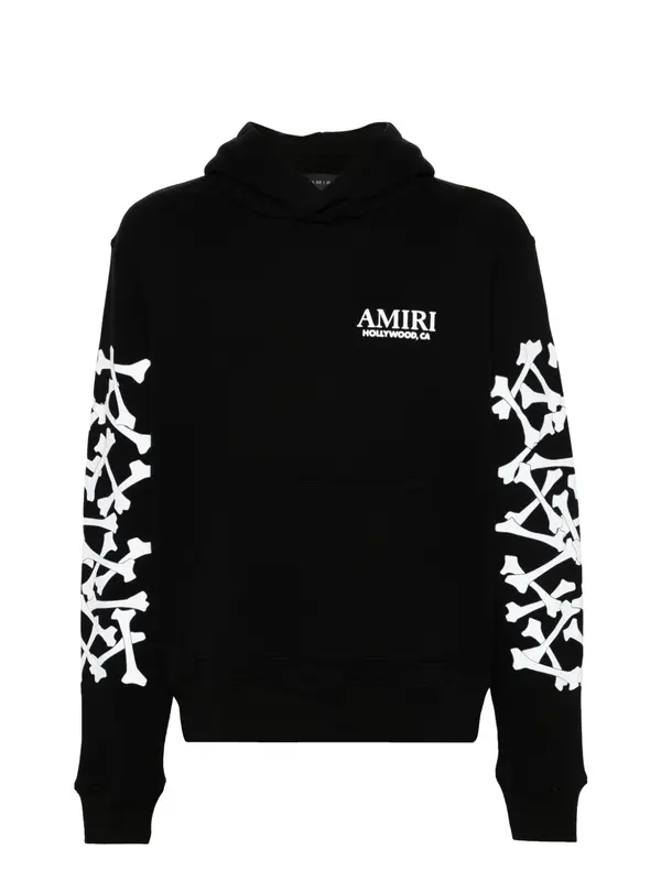 Amiri Bones Stacked Lyocell Hoodie - Black