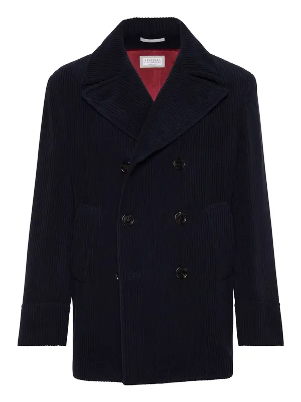 Brunello Cucinelli Corduroy Peacoat - Blue