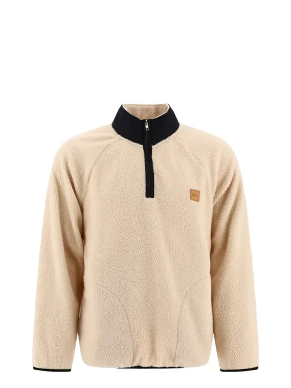 A.p.c. Logo-appliqué Half-zip Sweatshirt - Neutrals