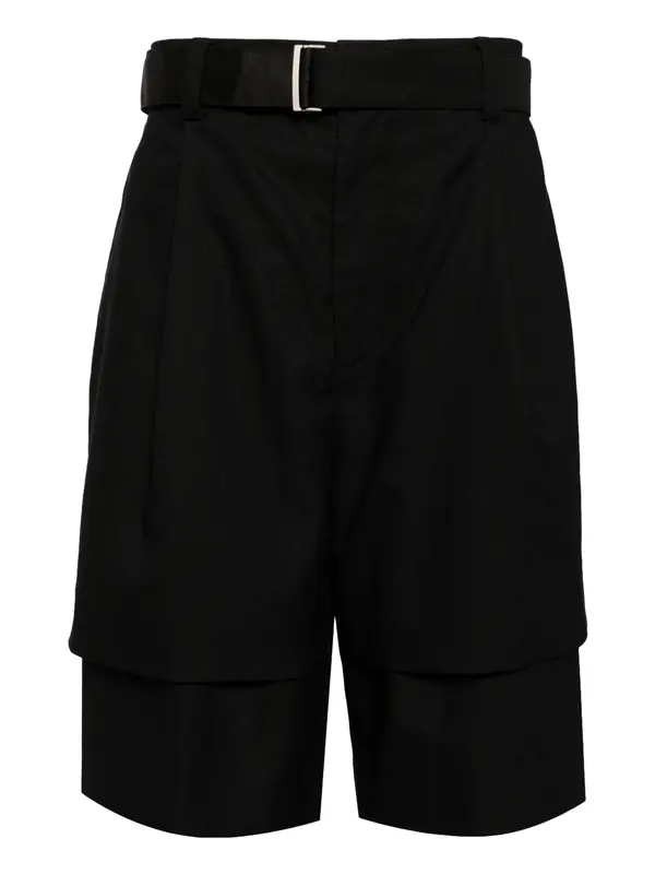 SONGZIO Layered Linen Shorts - Black