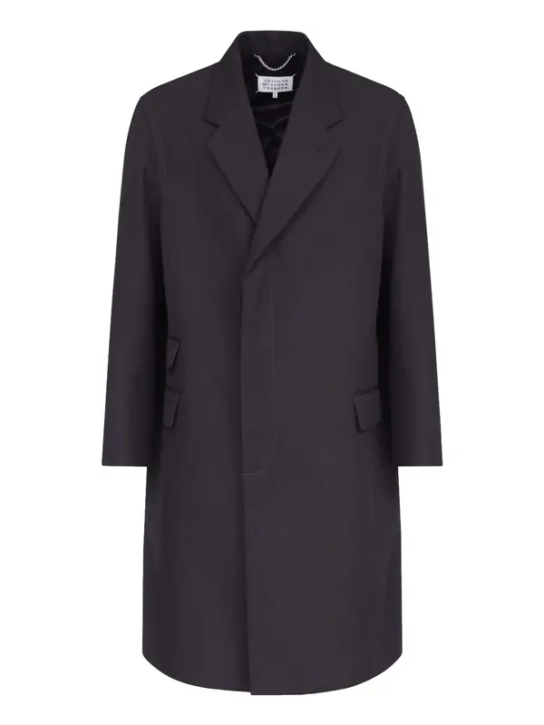 MAISON MARGIELA Single-breasted Mid-length Coat - Black