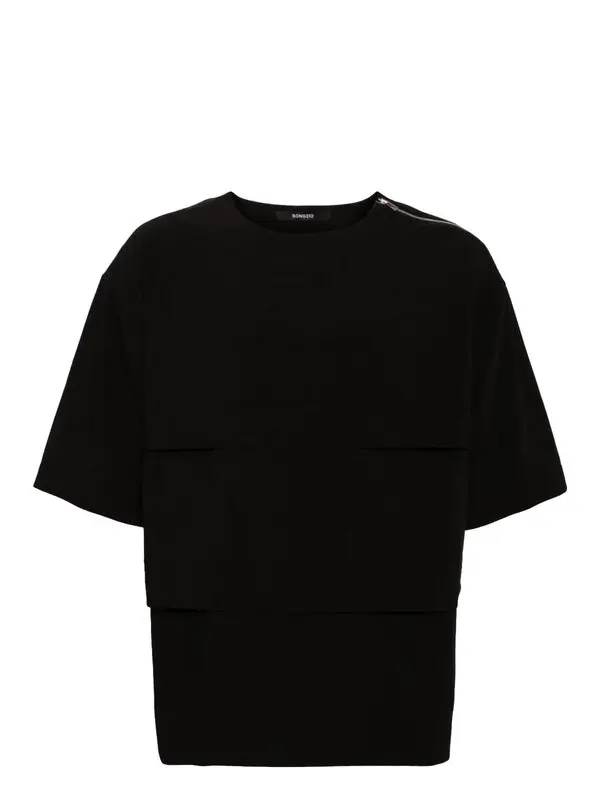 SONGZIO Layered Drop-shoulder T-shirt - Black