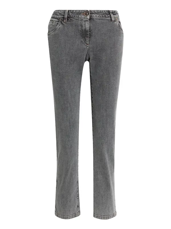 Brunello Cucinelli Bead-embellished Skinny Jeans - Gray