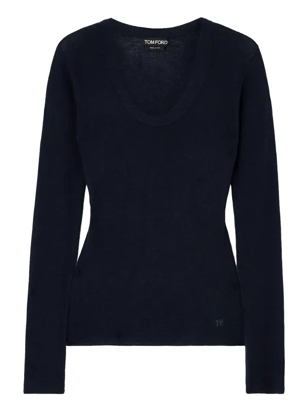 TOM FORD Cashmere And Silk-blend Sweater - Blue