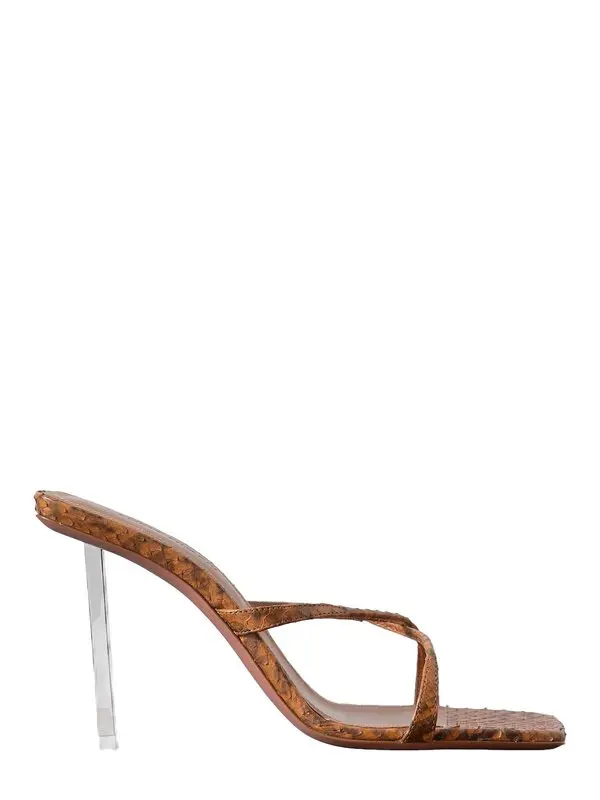 Amina Muaddi Adriana Elaphe Sandals - Brown