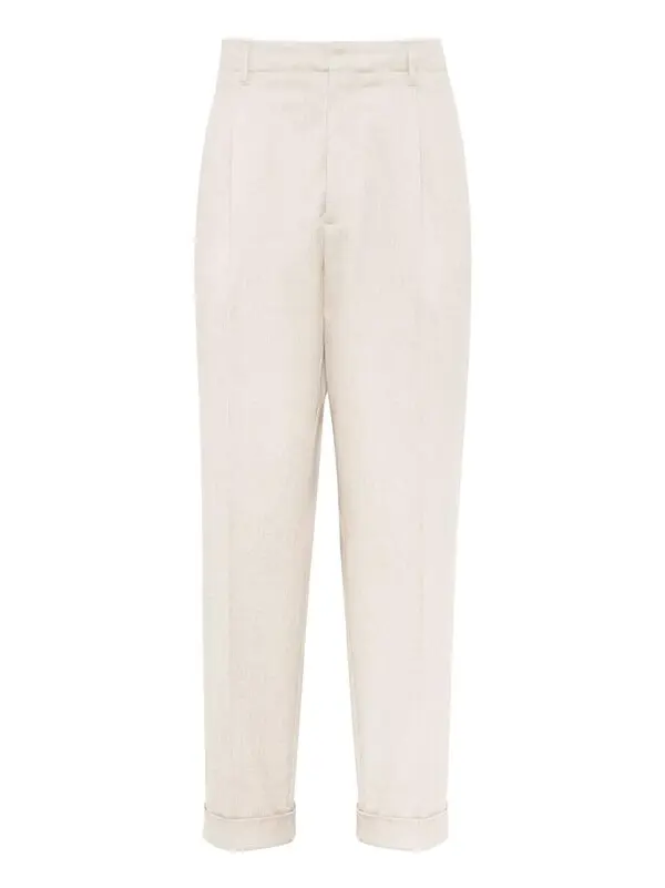 Brunello Cucinelli Pleat-detailing Tapered Trousers - Neutrals