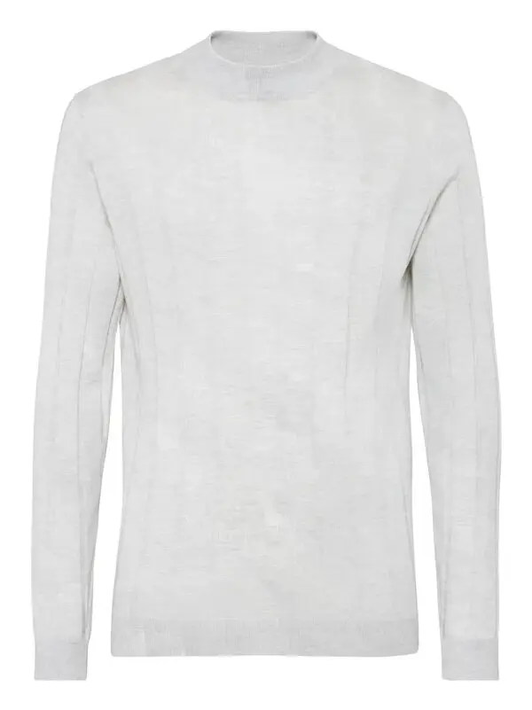 Brunello Cucinelli Ribbed Turtleneck Jumper - White