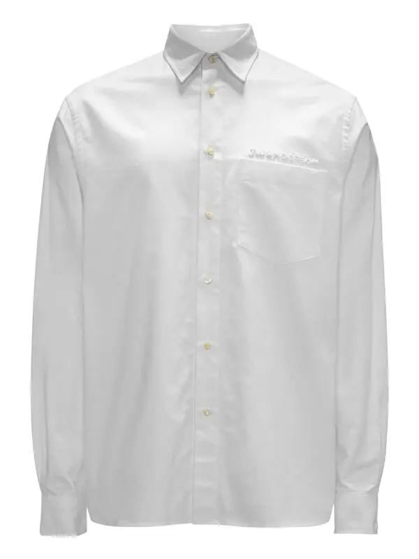JW Anderson Embroidered-logo Cotton Shirt - White