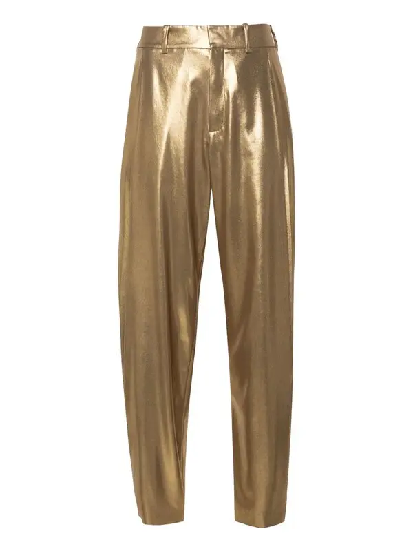Ralph Lauren Laminated Finish Tapered Trousers - Gold