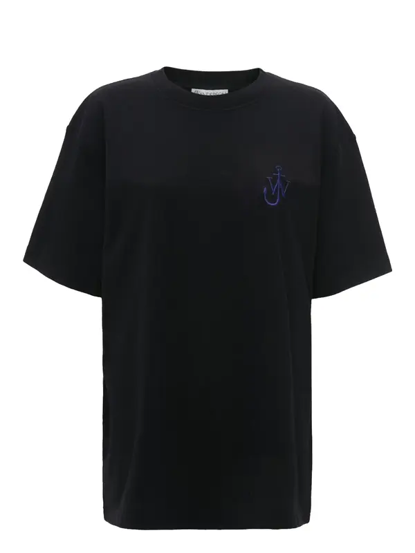 JW Anderson Graphic-print Organic Cotton T-shirt - Black