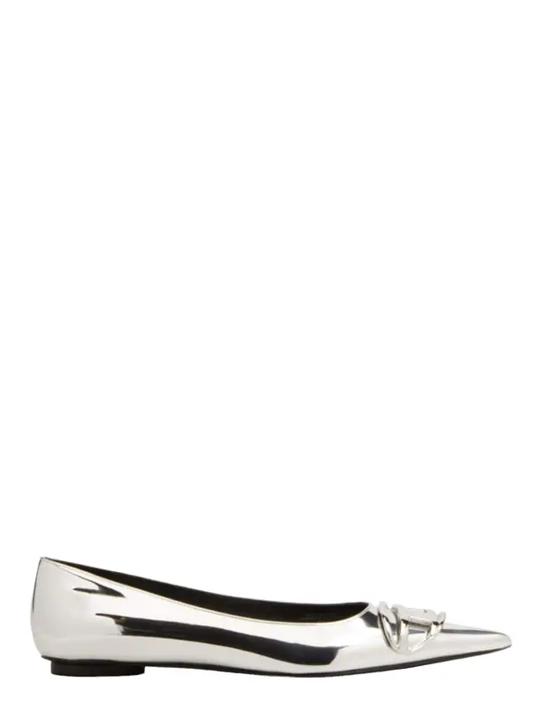 DIESEL® D-venus Leather Ballerina Shoes - Silver