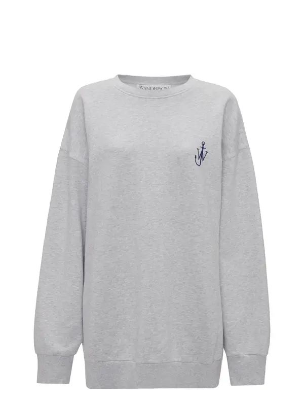 JW Anderson Graphic-print Organic Cotton Sweatshirt - Grey
