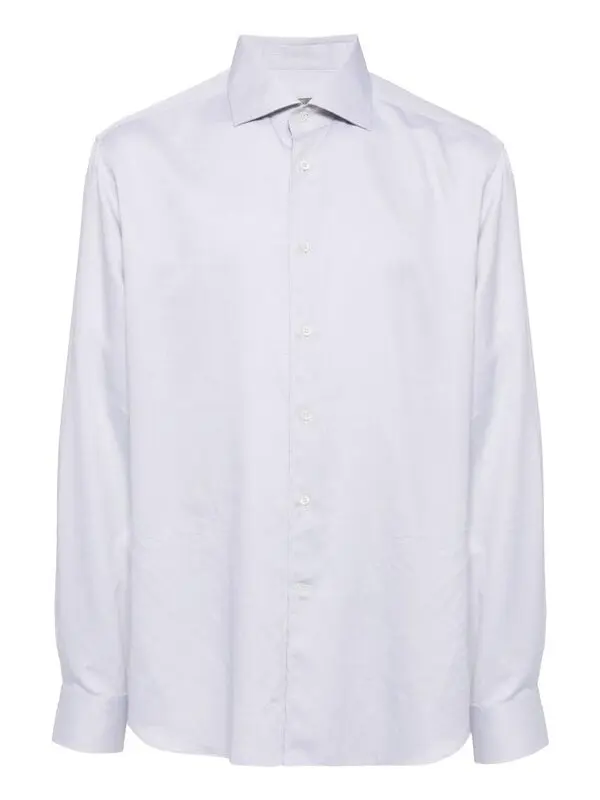 Corneliani Cutaway-collar Cotton Shirt - Grey