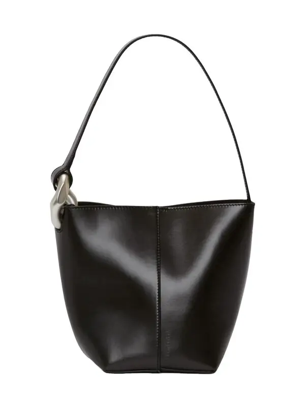JW Anderson Small Corner Leather Bucket Bag - Black