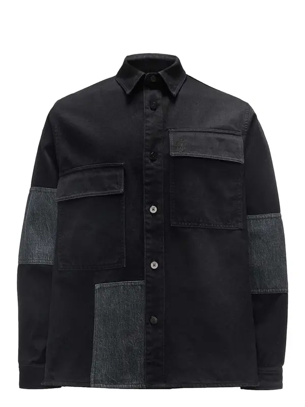 JW Anderson Patchwork-design Cotton Shirt - Black