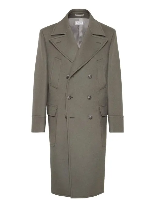Brunello Cucinelli Double-breasted Wool Coat - Green