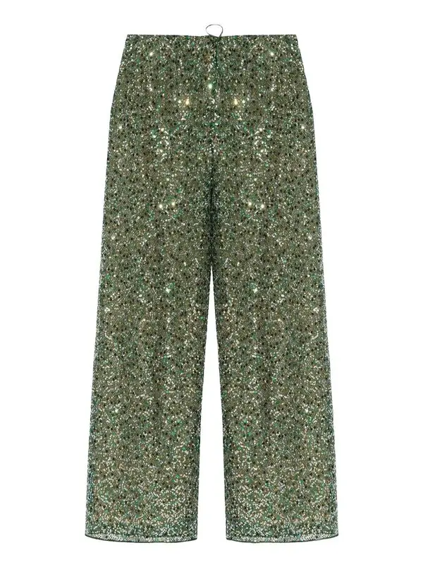 Oseree Sequin Wide-leg Trousers - Green