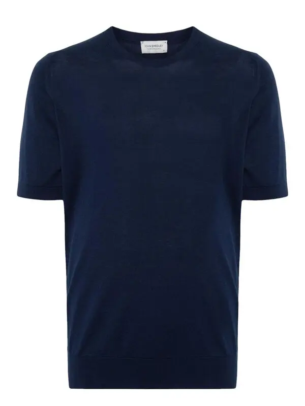 John Smedley Kempton Knitted Cotton T-shirt - Blue