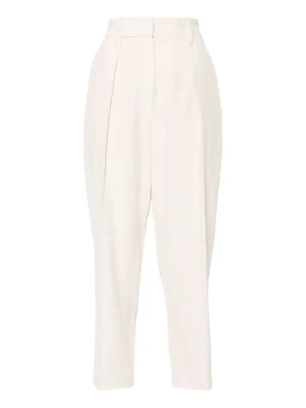 Brunello Cucinelli Pressed-crease Corduroy Trousers - Neutrals