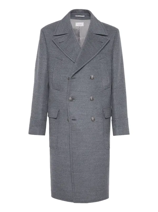 Brunello Cucinelli Double-breasted Wool Coat - Grey