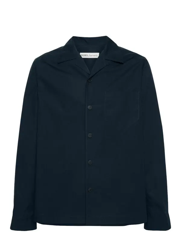 MODES Camp-collar Poplin Shirt - Blue