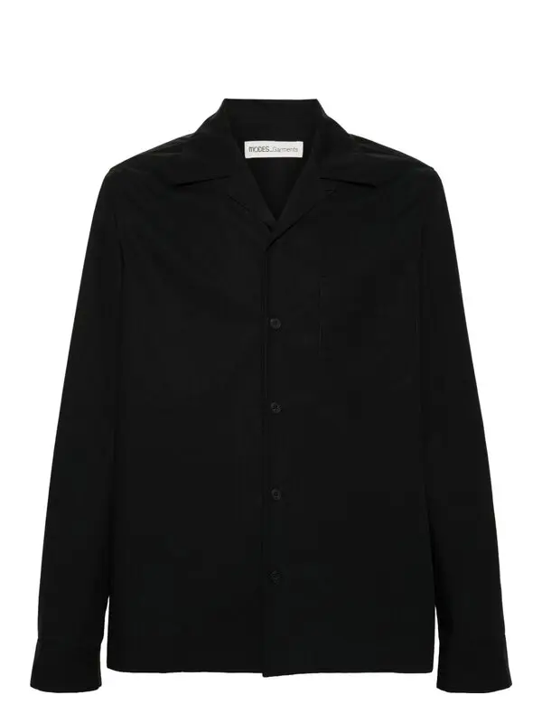 MODES Camp-collar Poplin Shirt - Black