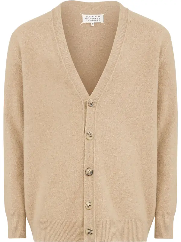 MAISON MARGIELA V-neck Wool Cardigan - Neutrals