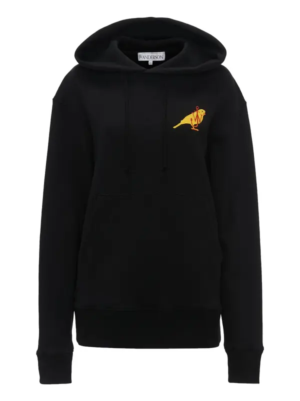 JW Anderson Logo-embroidered Hoodie - Black