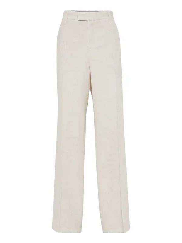 Brunello Cucinelli Straight-leg Corduroy Trousers - White