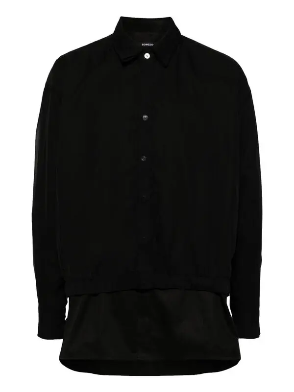 SONGZIO Layered Cotton Shirt - Black