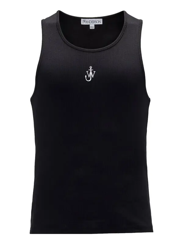 JW Anderson Anchor Logo-embroidered Tank Top - Black