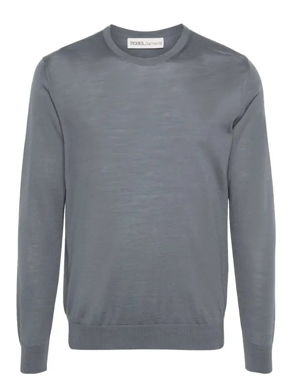 MODES Fine-knit Merino Wool Jumper - Grey