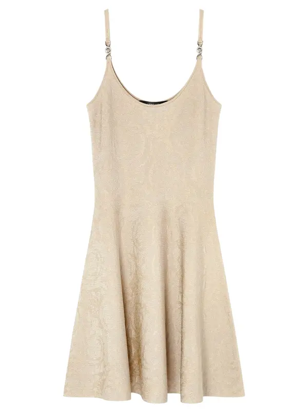 Versace Barocco Jacquard Mini Dress - Neutrals