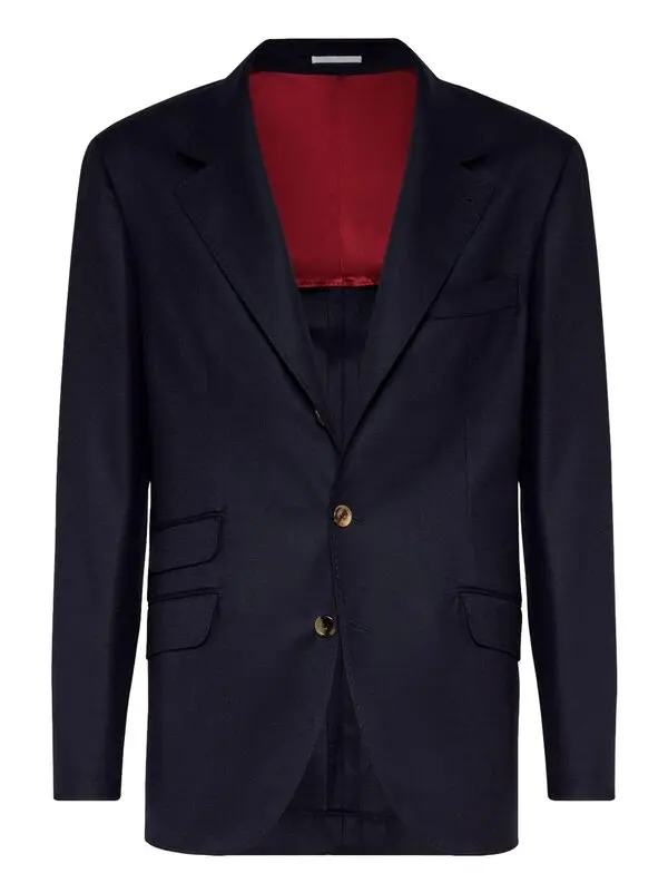 Brunello Cucinelli Single-breasted Wool Blazer - Blue