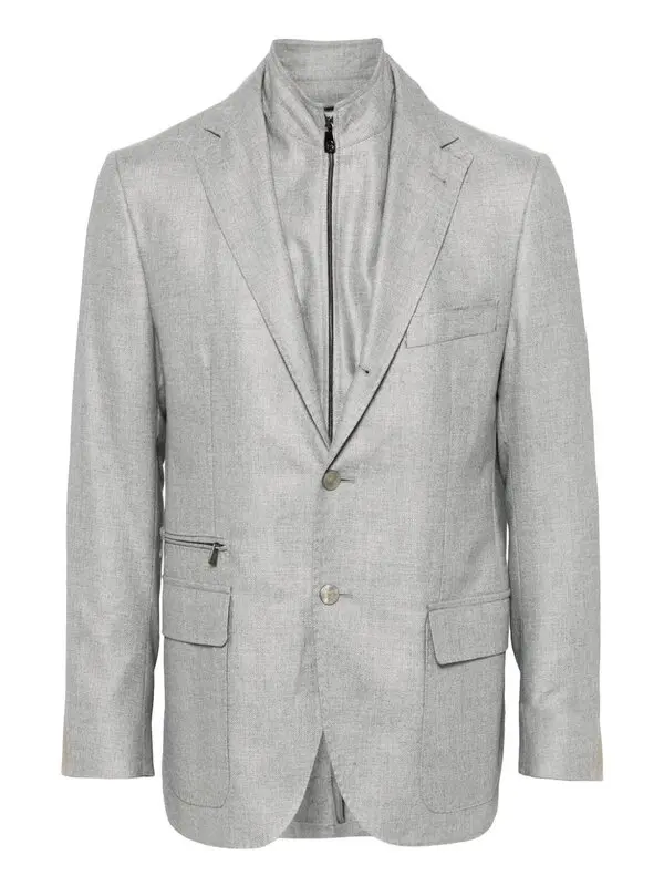 Corneliani Layered Mélange-effect Blazer - Grey