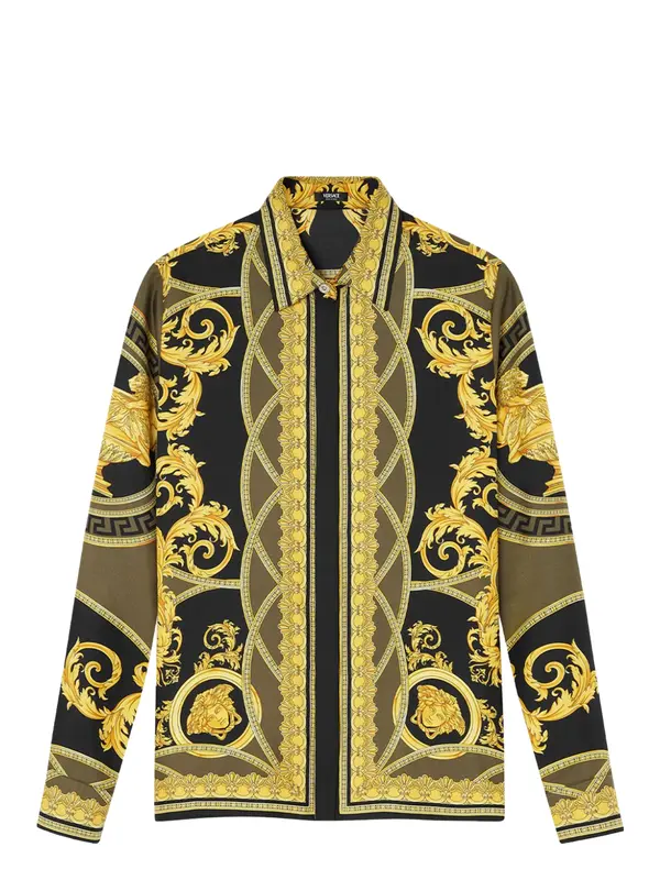 Versace La Coupe Des Dieux Silk Shirt - Yellow