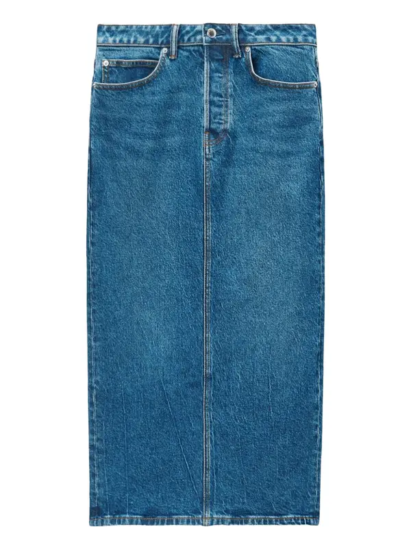 Alexander Wang Low-rise Denim Midi Skirt - Blue