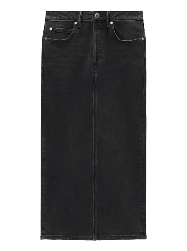 Alexander Wang Low-rise Denim Midi Skirt - Grey