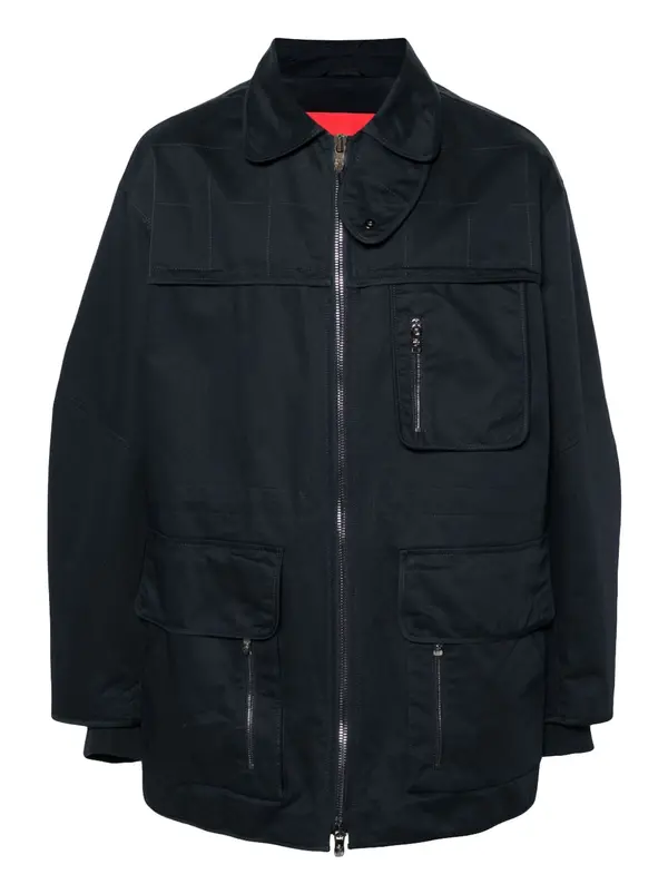 FERRARI Quilted Cargo Coat - Blue