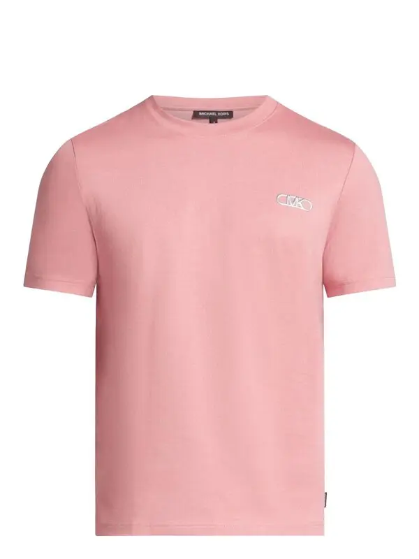 Michael Kors Logo-embroidered Cotton T-shirt - Pink