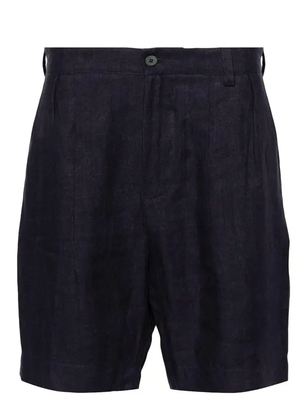 Sease Mid-rise Linen Chino Shorts - Blue