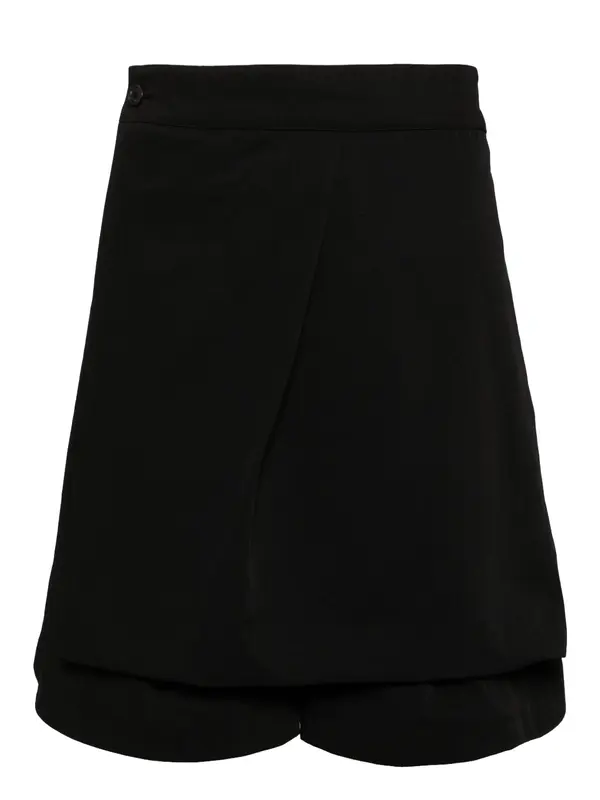 SONGZIO Button-up Draped Shorts - Black