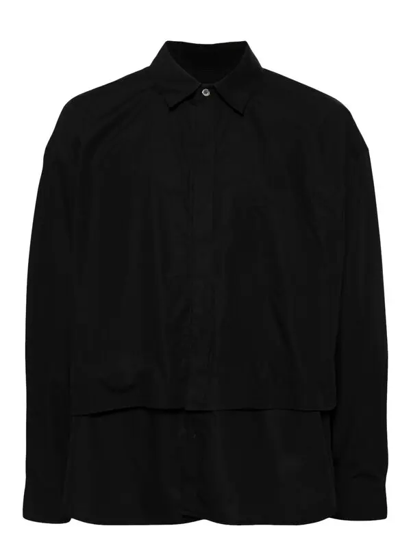 SONGZIO Layered Cotton Shirt - Black