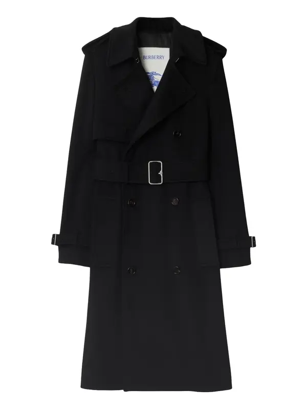 Burberry Notched-lapel Cashmere Trench Coat - Black