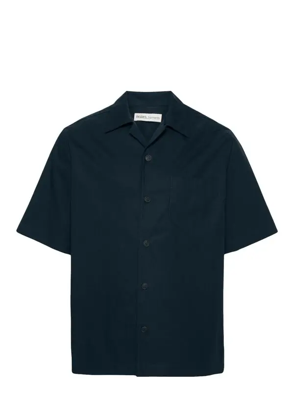 MODES Short-sleeve Poplin Shirt - Blue