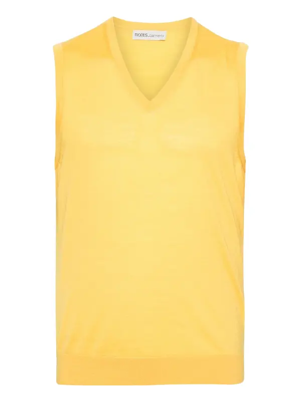 MODES Merino Wool Knitted Vest - Yellow