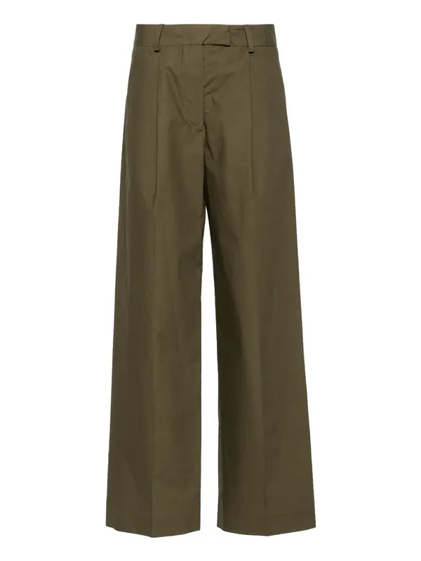 MODES Poplin Straight-leg Trousers - Green