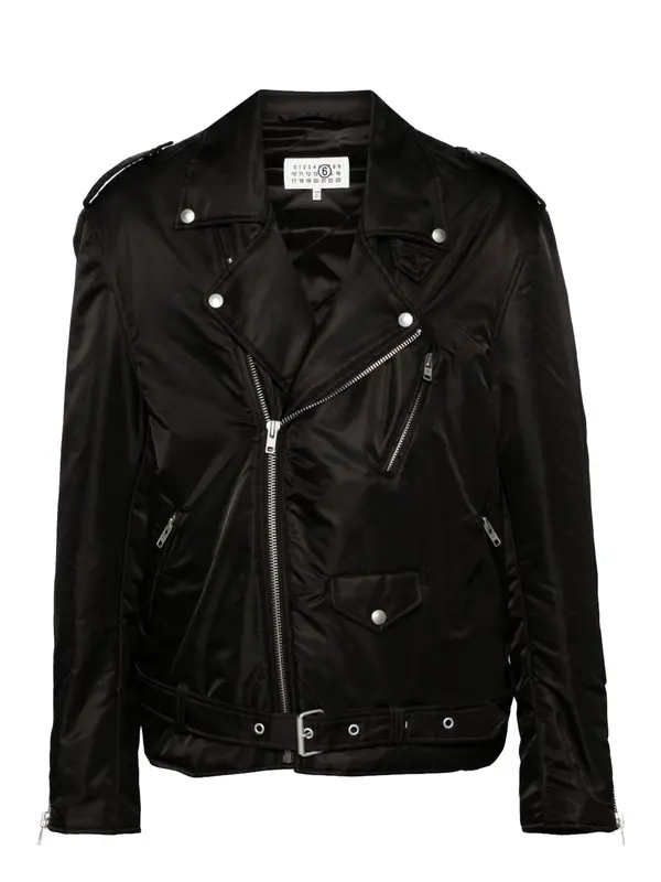 MAISON MARGIELA Belted Padded Biker Jacket - Black