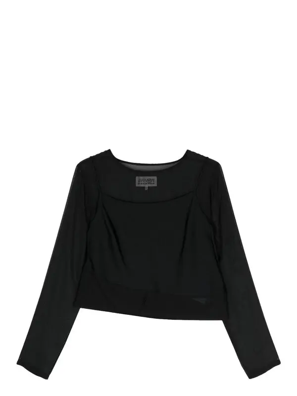 MAISON MARGIELA Layered Sheer Top - Black