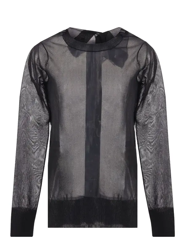 Yohji Yamamoto Semi-sheer Cardigan - Black